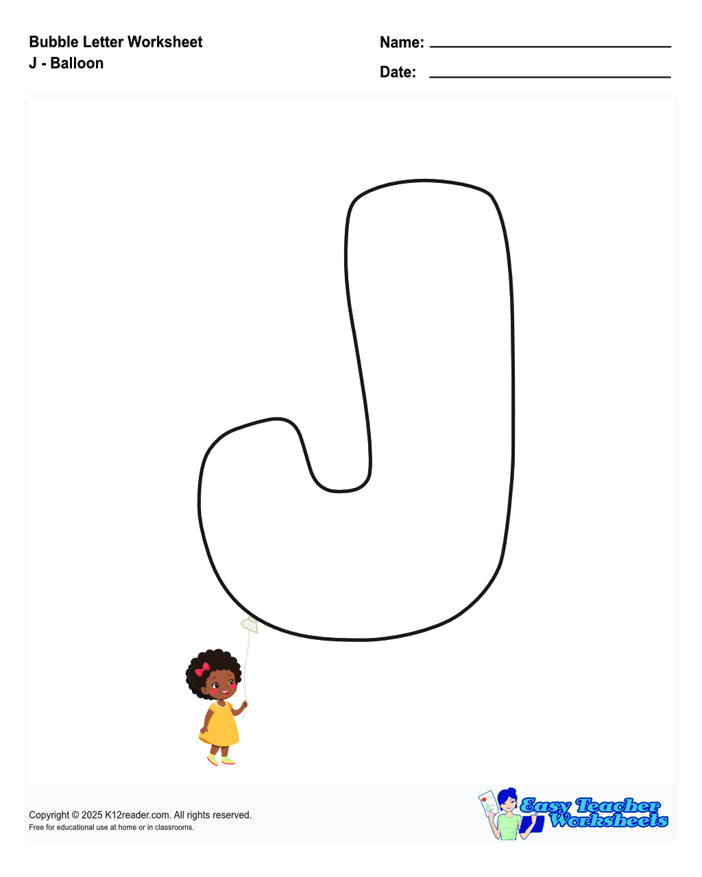 Bubble Letters Printables
